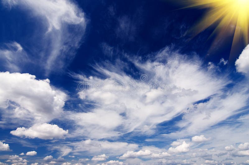 Amazing Sun In The Blue Sky. Stock Photo - Image of cool, bright: 15854136