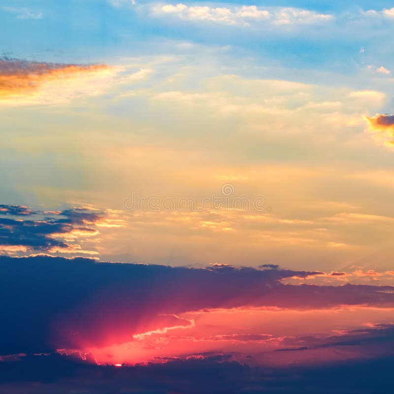 Amazing Sunrise or Sunset Sky with Colorful Clouds Stock Photo - Image ...