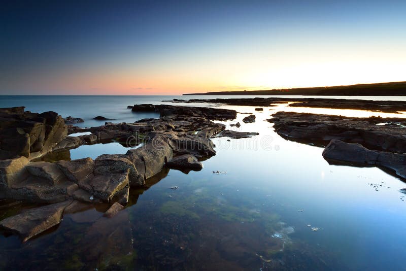Amazing Sunset at Atlantic Ocean Stock Photo - Image of ocean, dusk ...