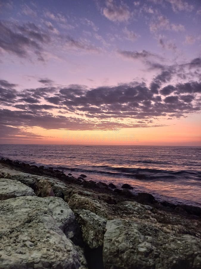 Amazing Sunset in Beautiful Island Stock Image - Image of wave, island ...
