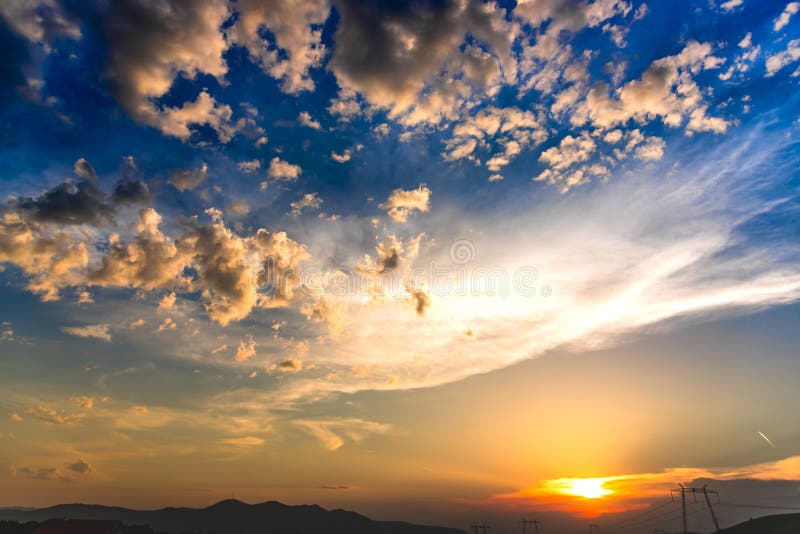Fantastic Sunset Clouds in the Summer Day Stock Photo - Image of clouds ...