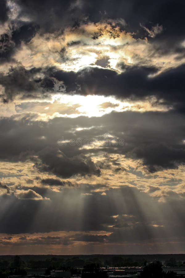 Amazing Sunset in Cloudy Days Stock Photo - Image of amazing, lievs ...