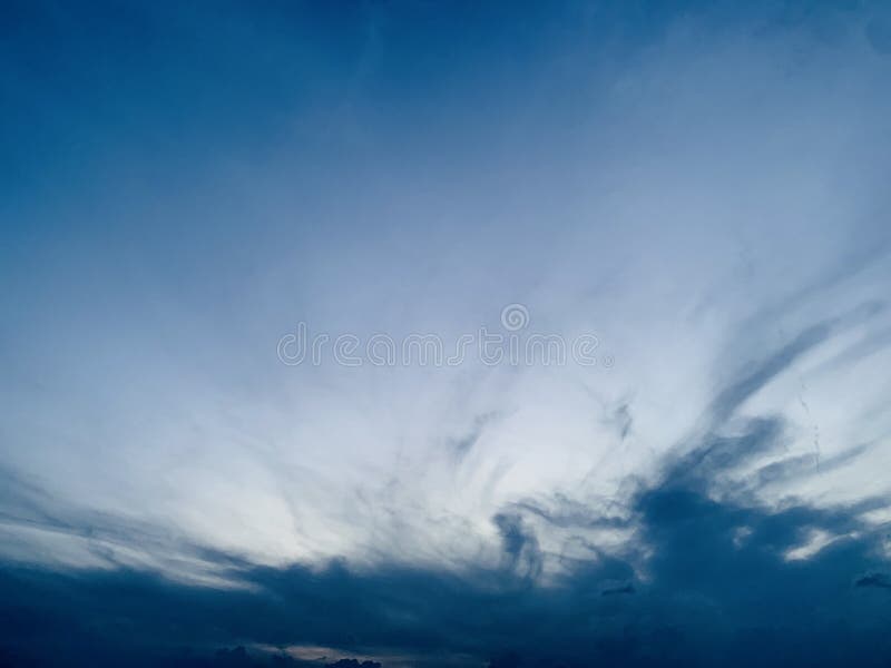 Amazing Sunset Cloudy without Sun Blue Dark Stock Photo - Image of dark ...