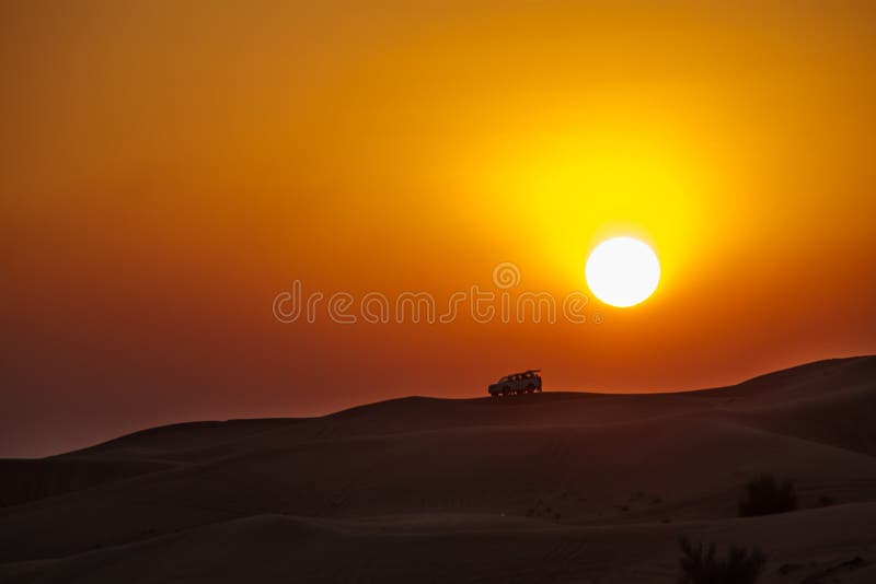 Amazing Sunset in the Desert Stock Image - Image of dubai, middle: 48891383