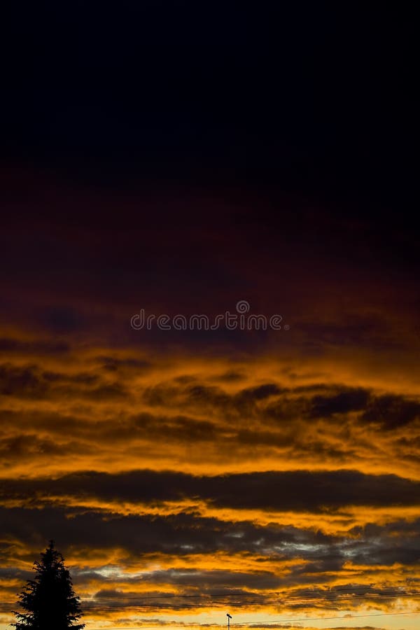 Amazing Sunset Giving the Effect of a Burning Sky Stock Photo - Image ...