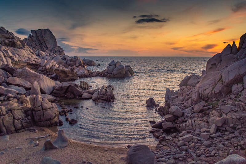 Amazing Sunset Over the Moon Valley of Sardinia Stock Photo - Image of ...