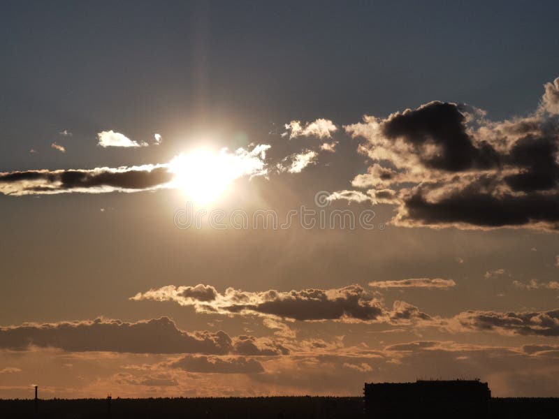 Amazing Sunset, Rare Clouds on the Sky, Krasnogorsk, Moscow, Russia ...