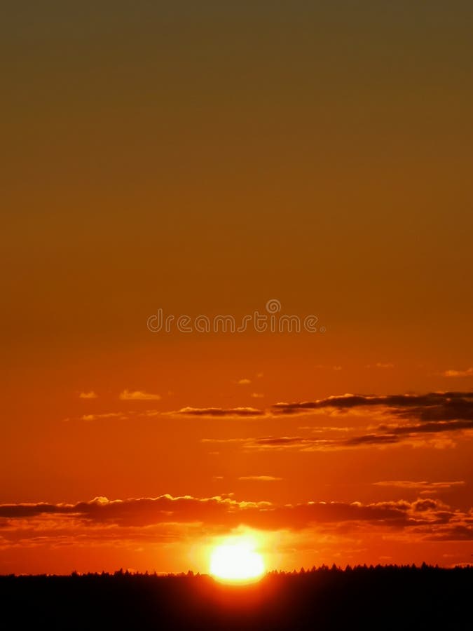 Amazing Sunset, Red and Orange Colors Rare Clouds on the Sky ...