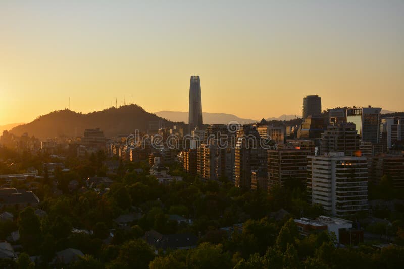 Amazing Sunset in Santiago, Chile Stock Photo - Image of santiago ...