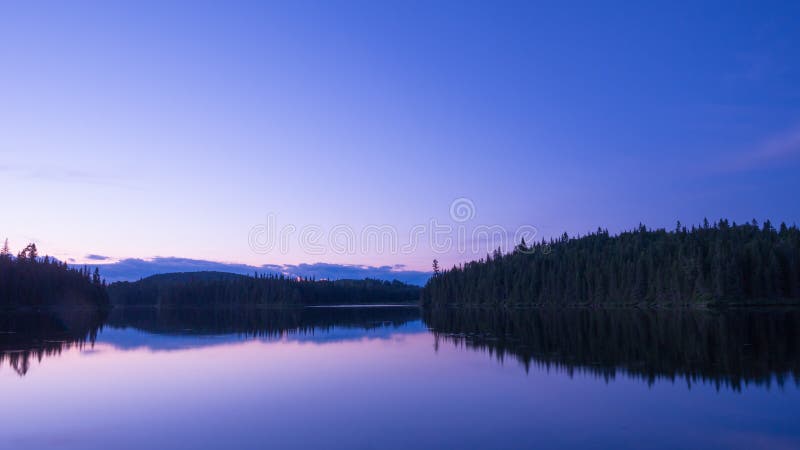 Amazing Sunset Scene in the Wilderness of Portneuf, Quebec, Canada ...