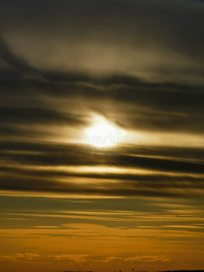 Amazing Sunset, Striped Clouds, Krasnogorsk, Moscow, Russia Stock Photo ...