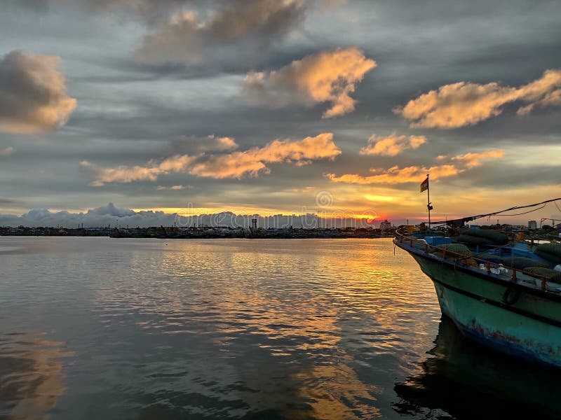 Amazing Sunset View from N4 Beach Kasimedu Stock Photo - Image of ...