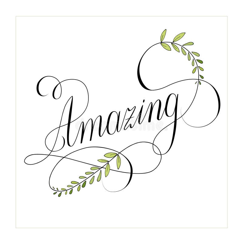 Amazing Text Calligraphy with Flourish Elements Vector Stock Vector ...