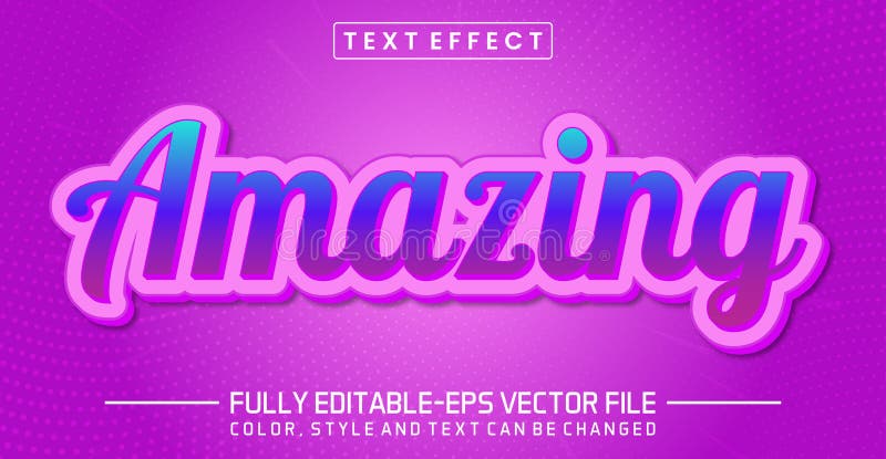 Amazing Text Editable Style Effect Stock Vector - Illustration of ...