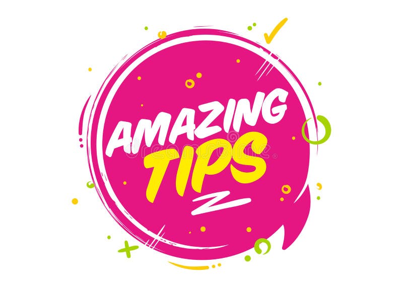 Amazing Tips Vector Pink Bubble Isolated on White. Rounded Icon Stock ...