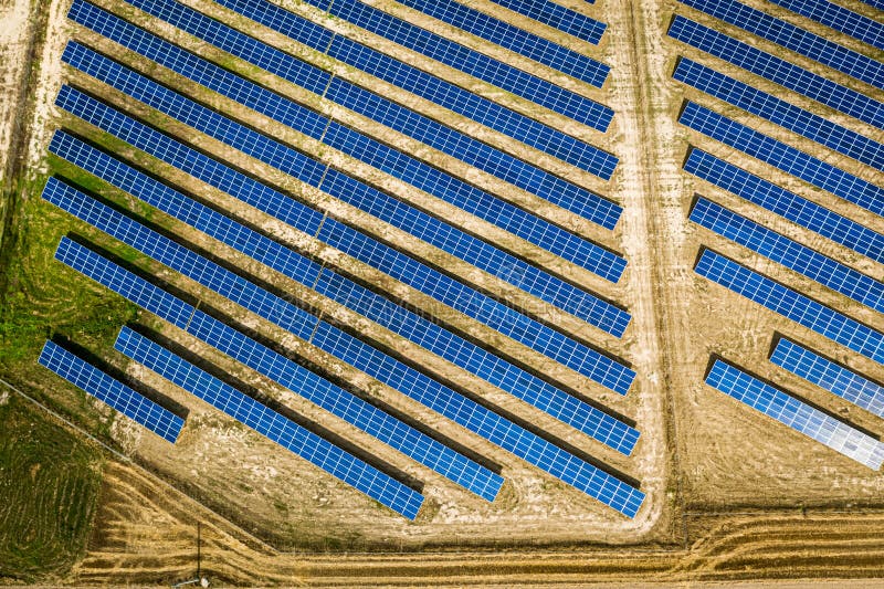 Amazing Top View of Solar Panels in Sunny Day Stock Photo - Image of ...