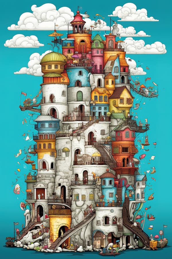 Amazing the Tower of Babel Intricate Complex Generative AI Stock ...