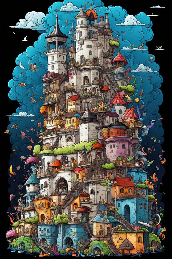 Amazing the Tower of Babel Intricate Complex Generative AI Stock ...