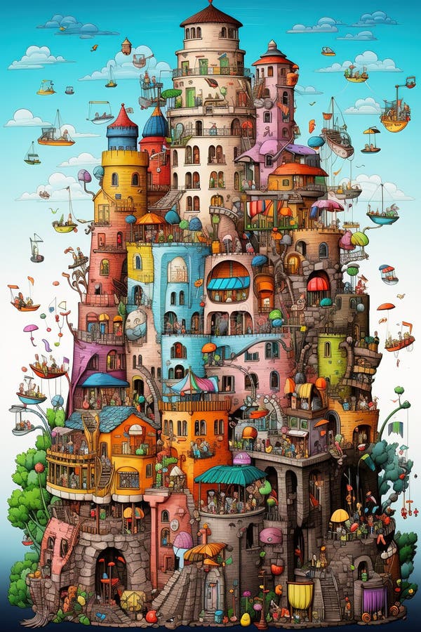 Amazing the Tower of Babel Intricate Complex Generative AI Stock ...