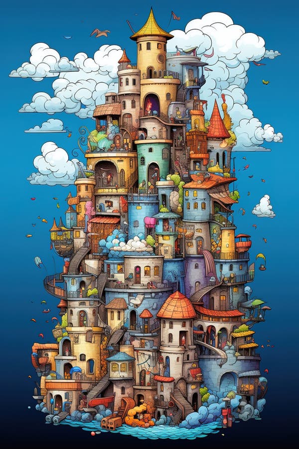Amazing the Tower of Babel Intricate Complex Generative AI Stock ...
