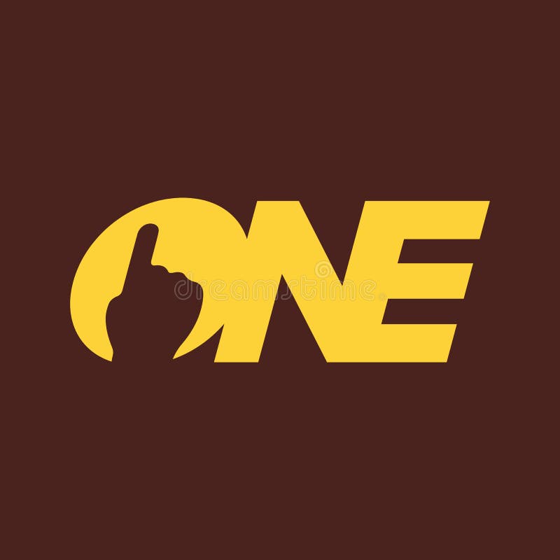 Number One Negative Space Symbol Concept Stock Vector - Illustration of ...