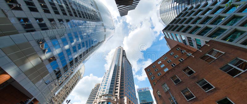 Amazing Upward View of Sydney Skyline Stock Photo - Image of urban ...