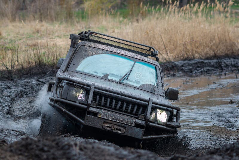 Amazing UTV Driving in Mud and Water at Autumn Day Editorial Stock ...