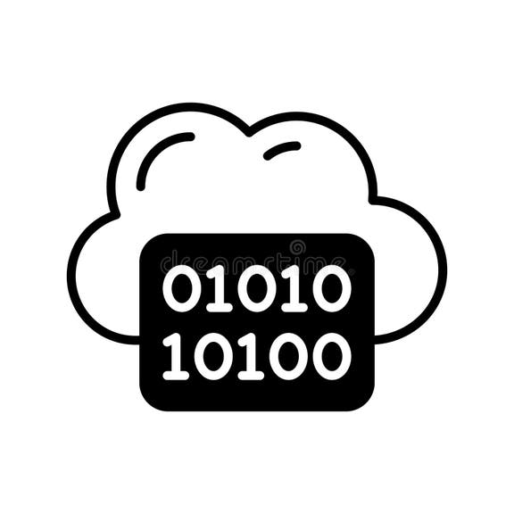 An Amazing Vector of Binary Cloud in Modern Style, Cloud Coding Icon Stock Vector - Illustration ...