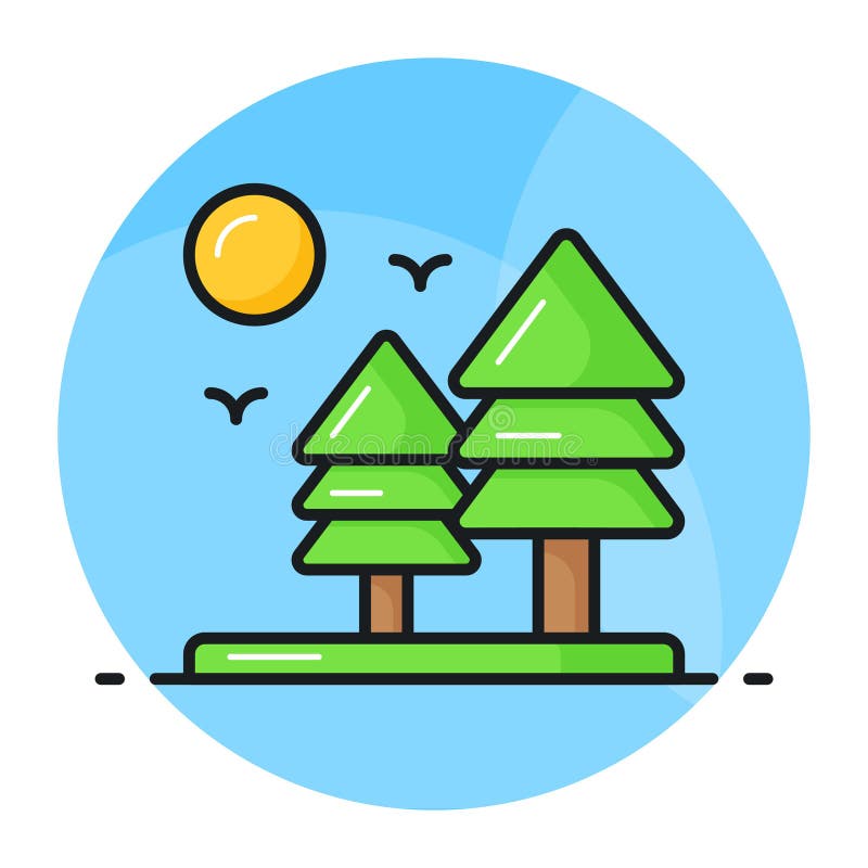 An Amazing Vector Design of Conifer Tree in Trendy Style, Landscape of ...