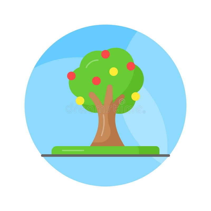 An Amazing Vector of Fruit Tree in Editable Style, Fresh Fruit Tree ...