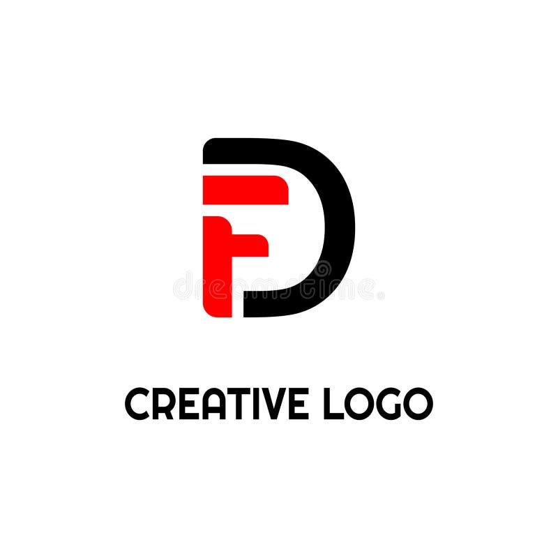 Amazing Vector Logo Design with Letters FD Stock Vector - Illustration ...
