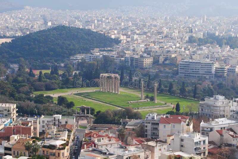 Amazing View from the Acropolis of Athens Stock Photo - Image of city ...