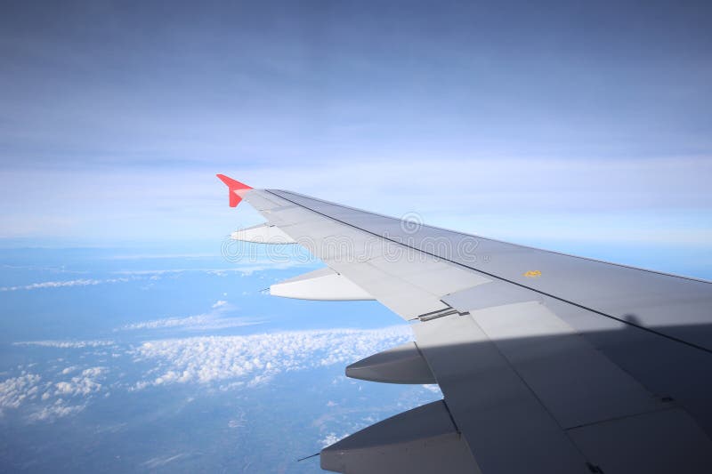 Amazing View from Airplane Window, Beautiful of Airplane Wing with ...