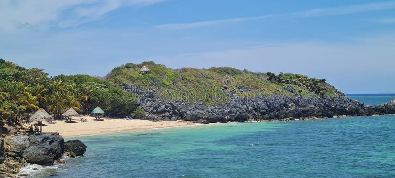 Amazing View of Beach Ocean and Sky Stock Photo - Image of rock ...
