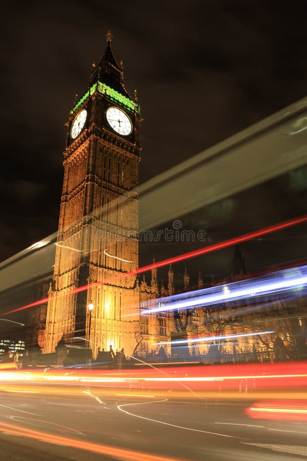 Amazing View of Big Ben at Night Stock Image - Image of city, houses ...