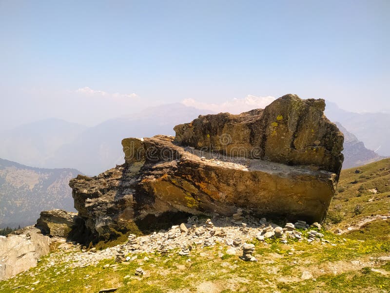 Amazing View of Big Rock in the Mountains with Sky Stock Image - Image ...