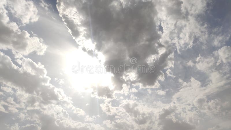 Hidden Sun Behind the Dark Clouds at Evening Time Stock Photo - Image ...