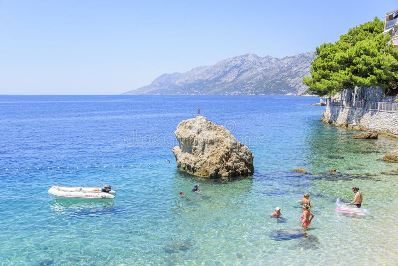 Amazing View of Brela Beach, Dalmatia, Croatia. Editorial Stock Photo ...
