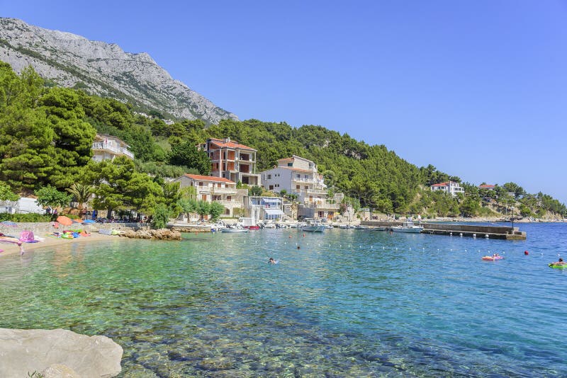 Amazing View of Brela Beach, Dalmatia, Croatia. Editorial Stock Image ...