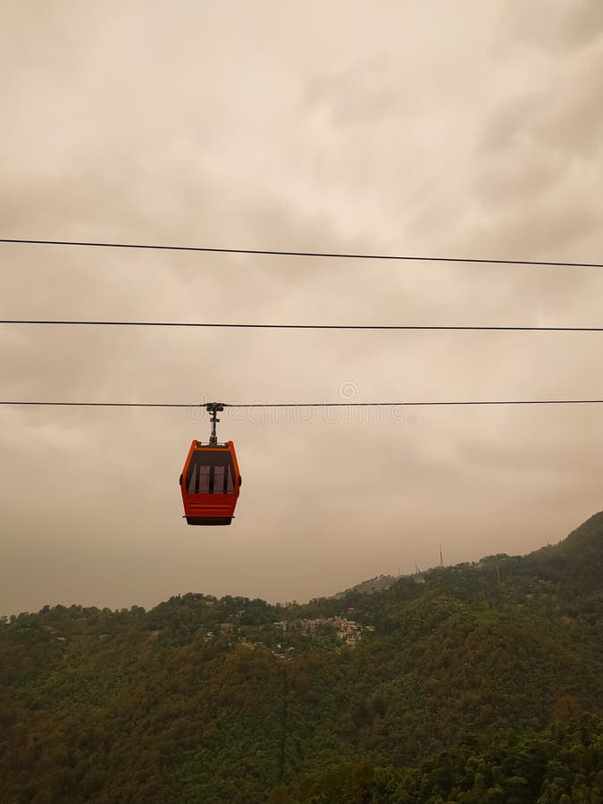Amazing View of Cable Car in the Mountains Stock Image - Image of blue ...