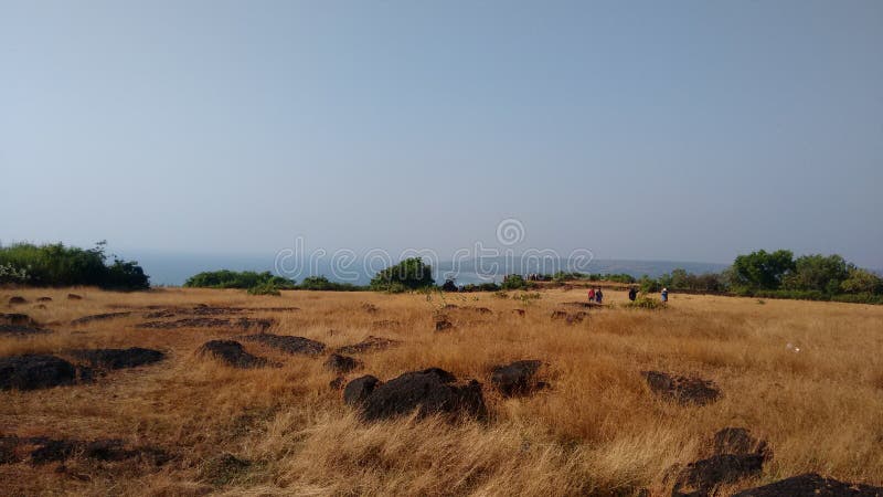 Amazing View at Chapora Fort Stock Image - Image of mountain, scenic ...