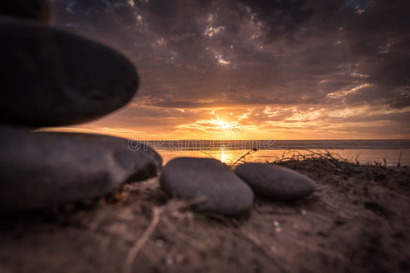 Amazing View of the Coast at Sunset Stock Image - Image of resort ...