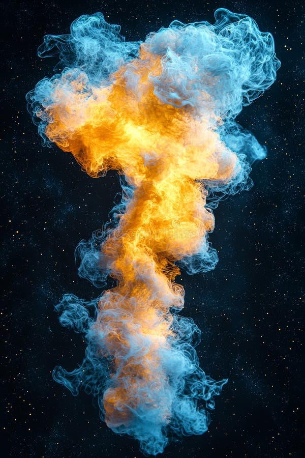 An Amazing View of a Cosmic Nebula in Which Orange and Blue Hues ...