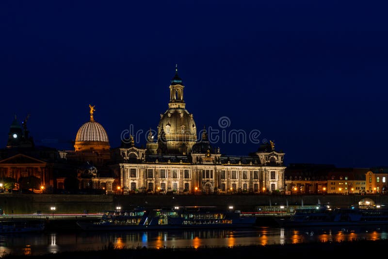 Amazing View on Dresden at Night Stock Image - Image of famous ...