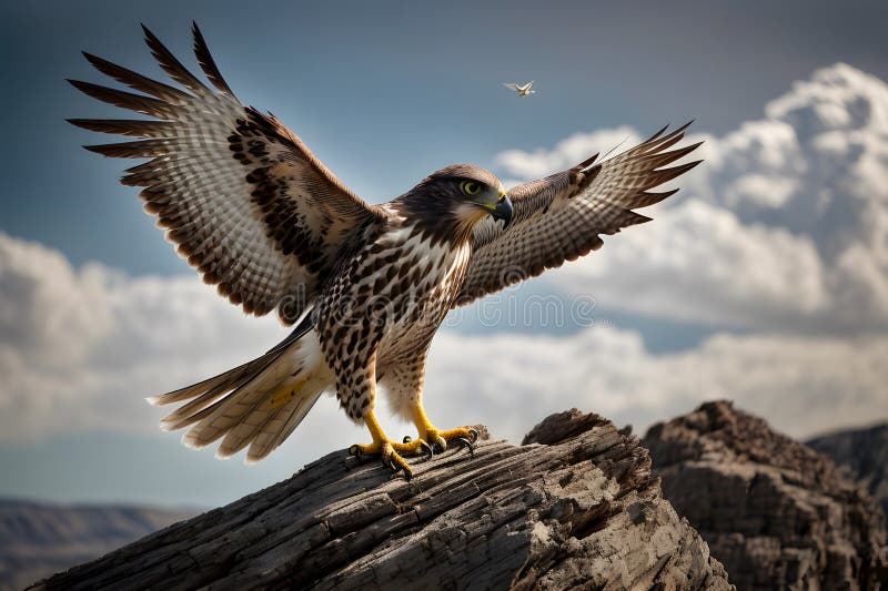 An Amazing View of a Flying Hawk Stock Photo - Image of flight ...
