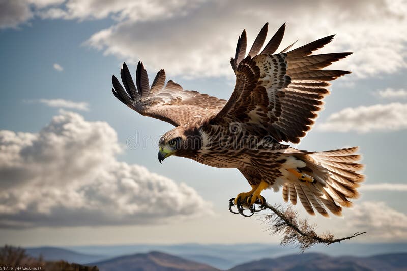 An Amazing View of a Flying Hawk Stock Image - Image of natural, bird ...