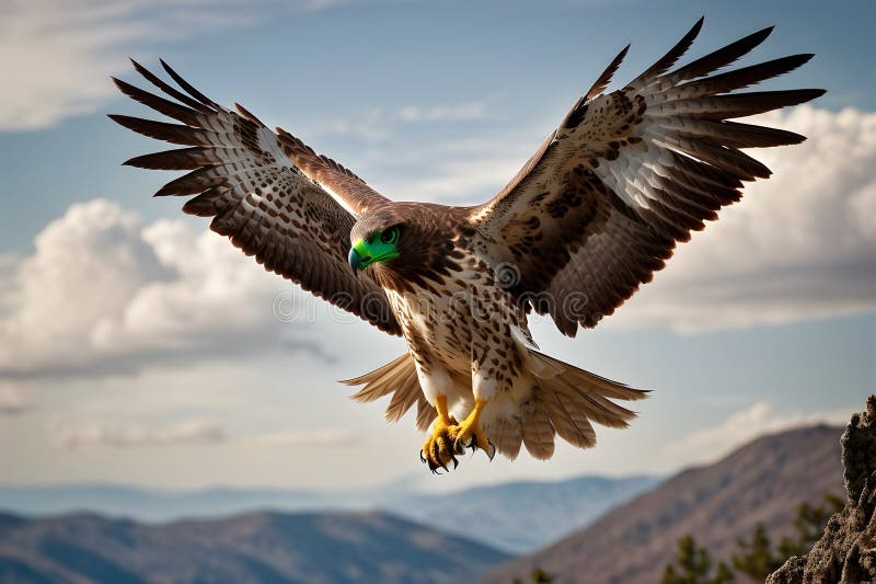 An Amazing View of a Flying Hawk Stock Image - Image of beak, carnivore ...