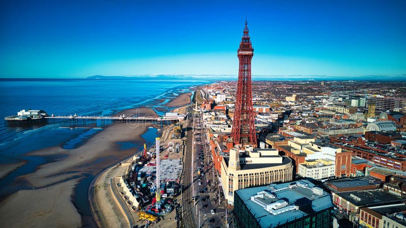 Amazing View Footage Taken with a Drone in Blackpool Stock Photo ...