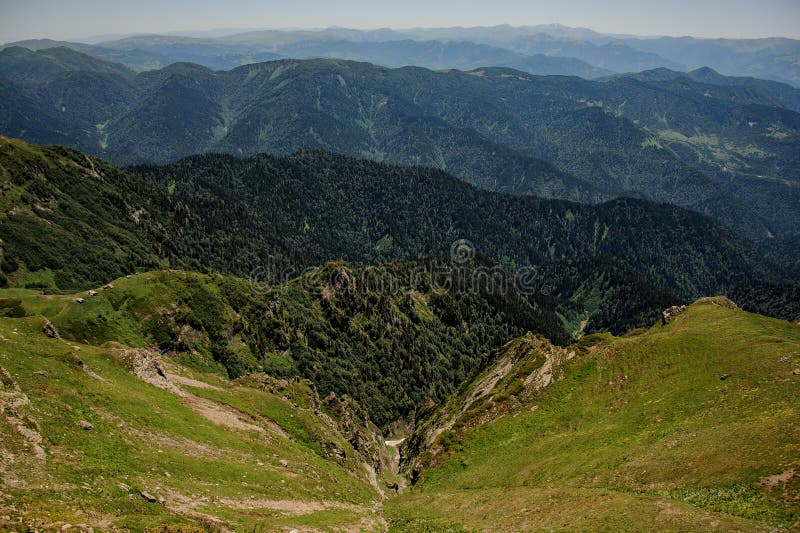 Amazing View of Hills with Green Forest Stock Image - Image of georgian ...