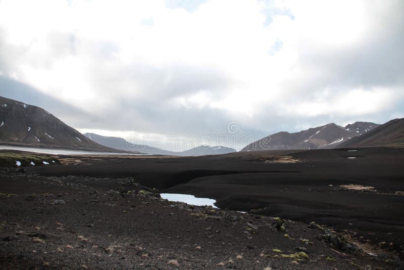 Amazing View of Iceland Landscape on Beautiful Mountains Background ...